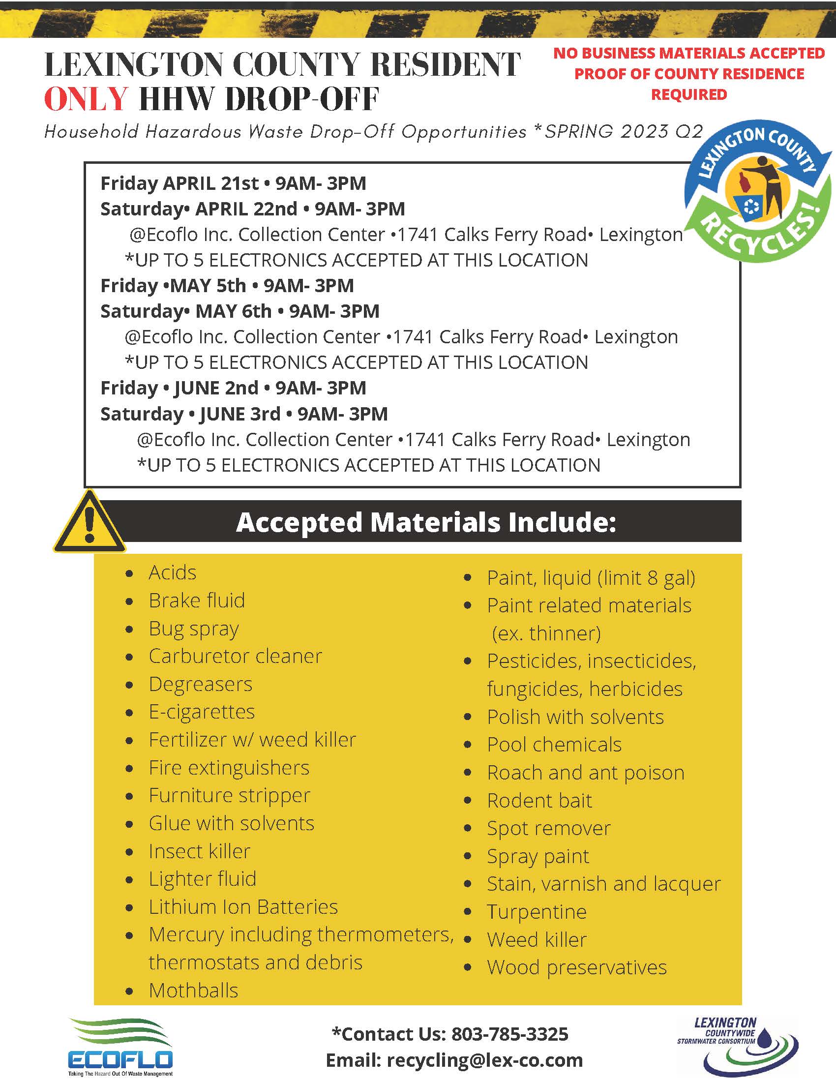 Information on Recycling & Recycling Events | County of Lexington